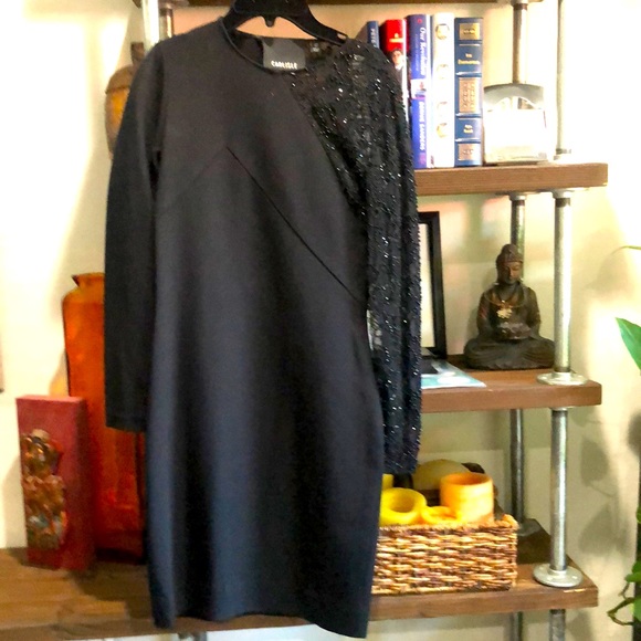 Carlisle | Dresses | Carlisle Black Long Sleeve Dress Wsequins | Poshmark